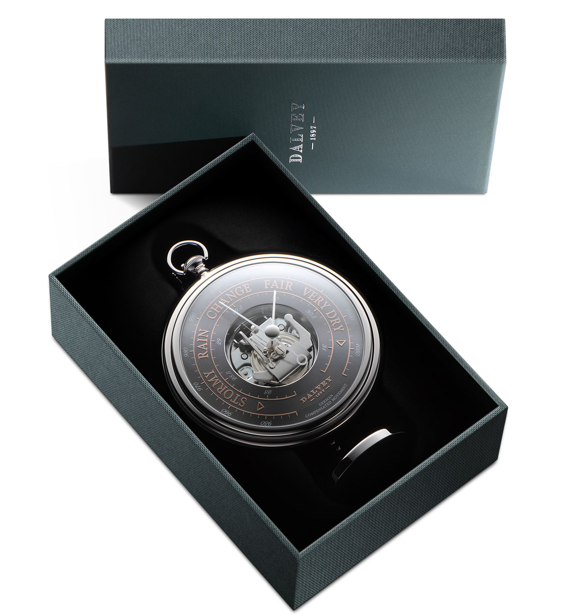 Hanging Barometer Grey & Rose Gold - Dalvey